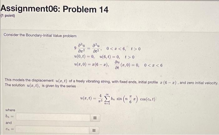 Solved Assignment06: Problem 14 (1 point) Consider the | Chegg.com