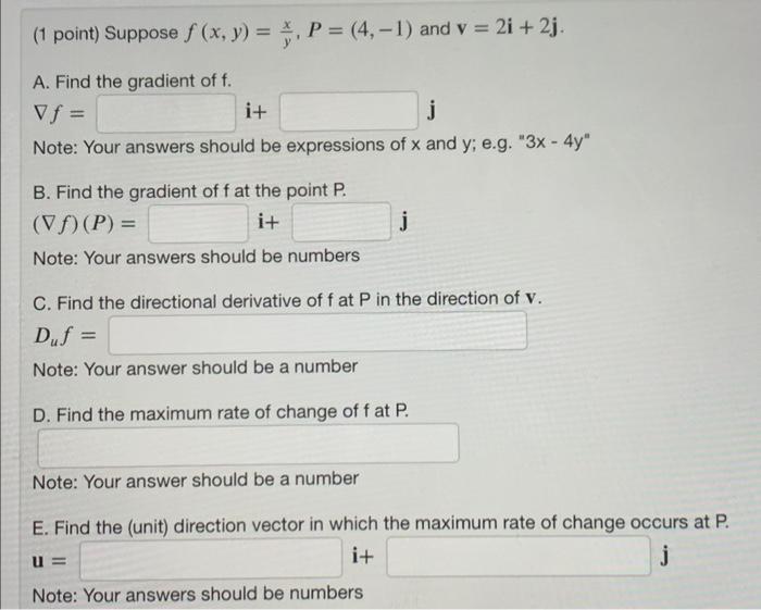 [solved] 1 Point Suppose F X Y Yx P 4 1 And V 2i 2j