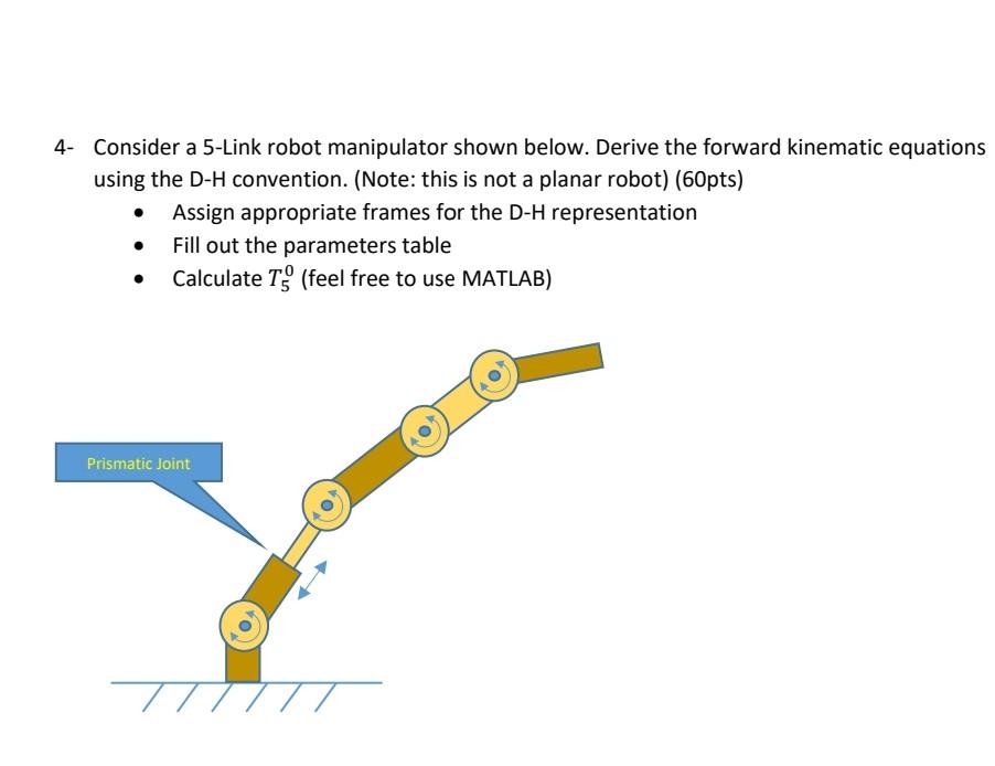 Solved 4- Consider a 5-Link robot manipulator shown below. | Chegg.com