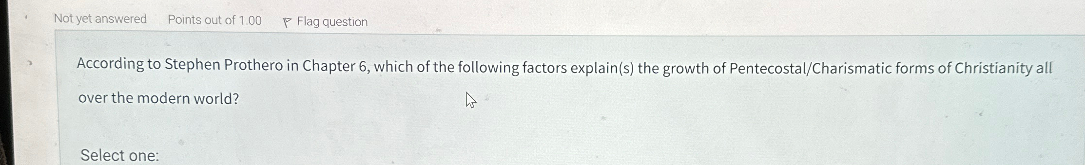 According to Stephen Prothero in Chapter 6, ﻿which of | Chegg.com