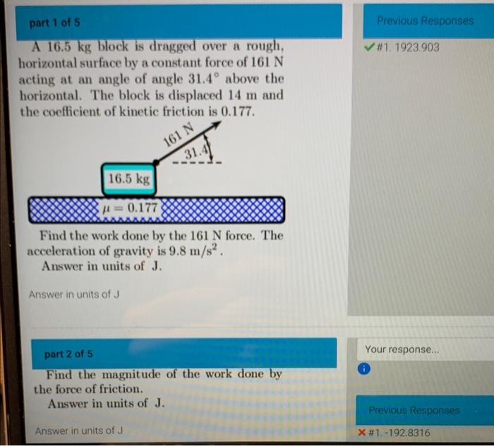 Solved A 16.5 kg block is dragged over a rough, horizontal | Chegg.com