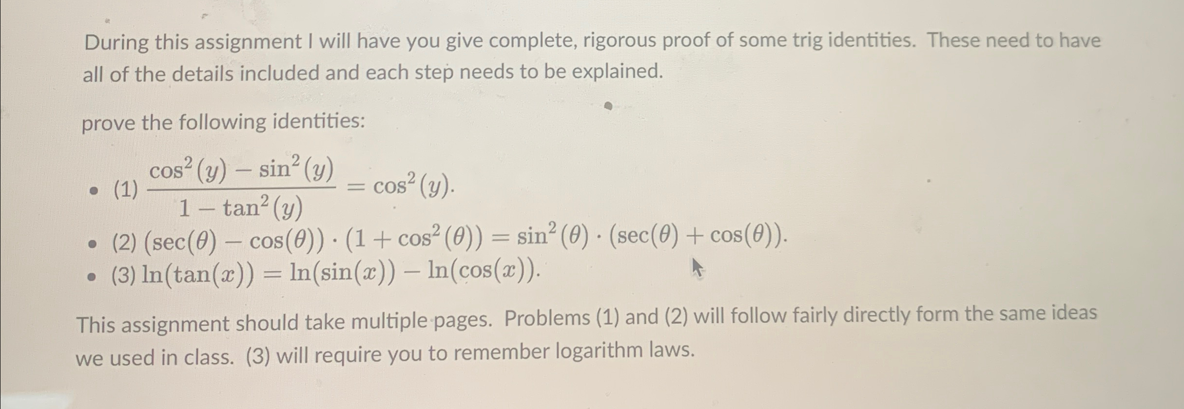 Solved During this assignment I will have you give complete, | Chegg.com