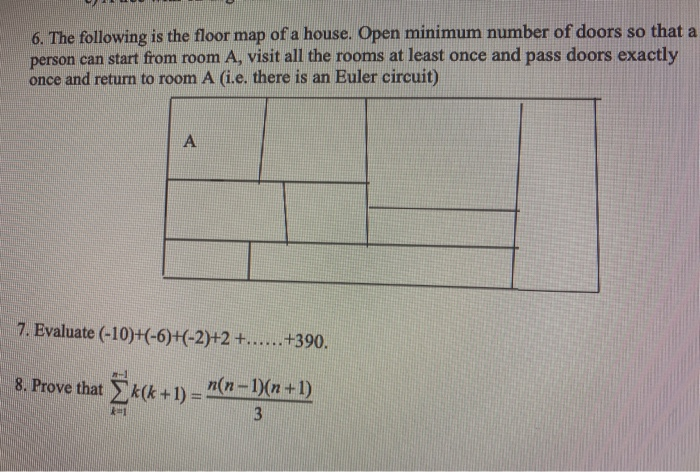 Solved 6. The following is the floor map of a house. Open | Chegg.com