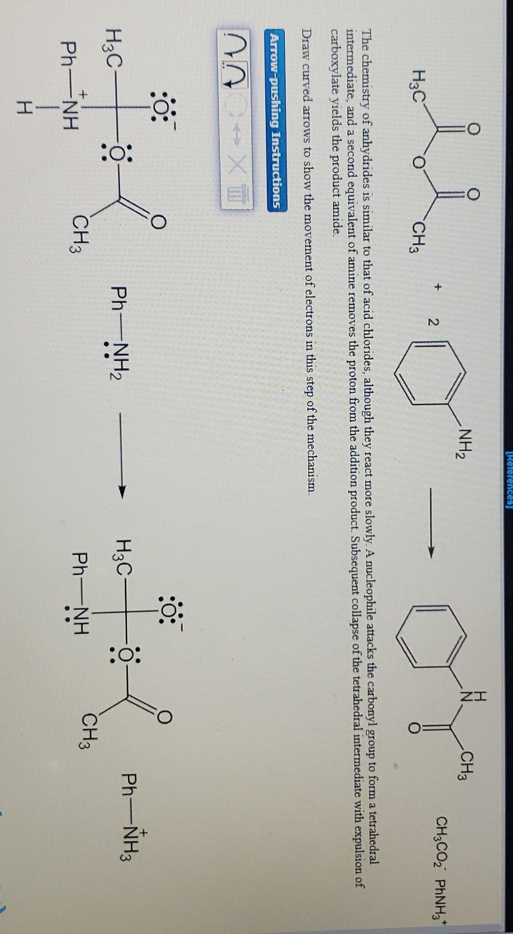 Solved [References] NH2 CH3 + CH3CO2 PhNH3 2 Нас CH3 The | Chegg.com
