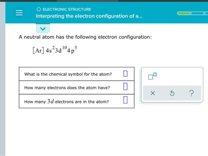 Solved O ELECTRONIC STRUCTURE Interpreting the electron | Chegg.com