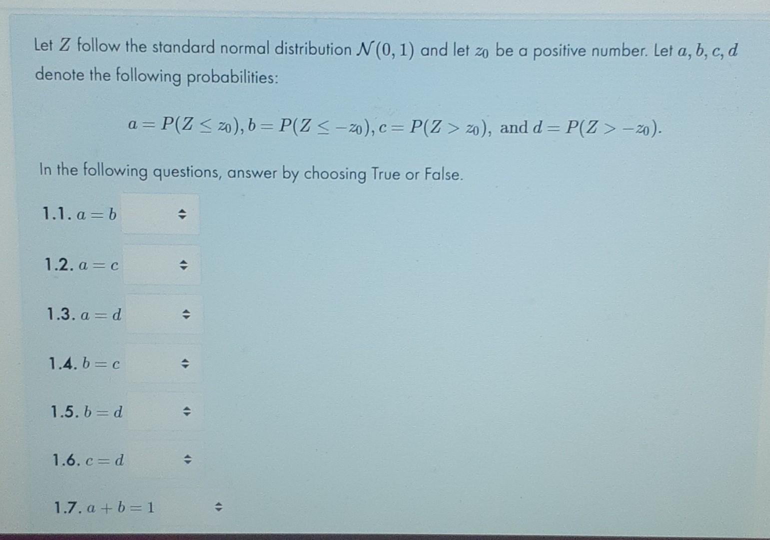 Solved Let Z follow the standard normal distribution N(0,1) | Chegg.com