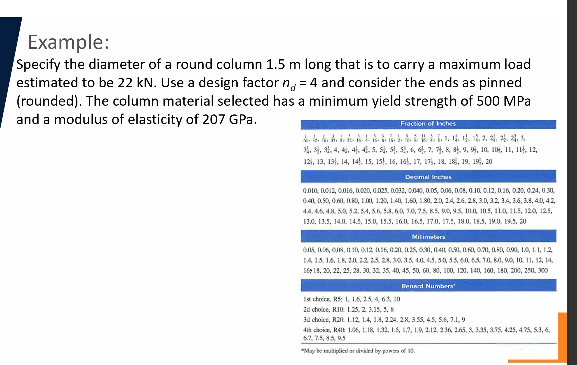 Solved Example:Specify the diameter of a round column 1.5m | Chegg.com