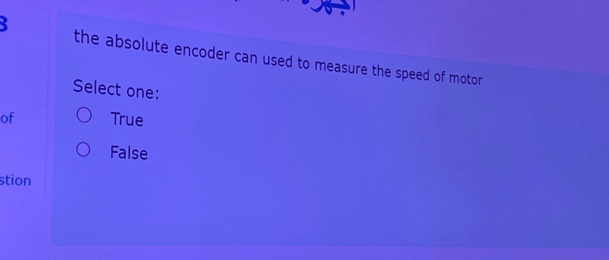 Solved the absolute encoder can used to measure the speed of | Chegg.com