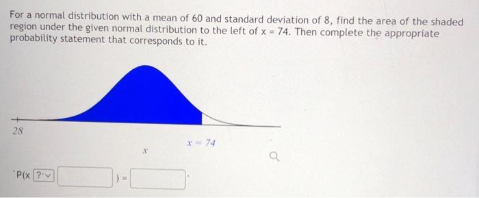 Solved For a normal distribution with a mean of 60 and | Chegg.com