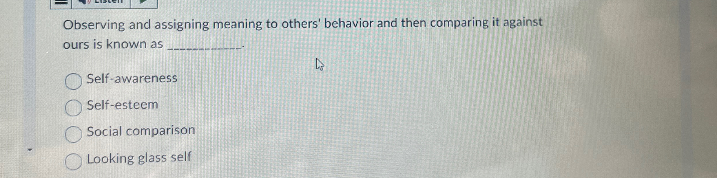 Solved Observing and assigning meaning to others' behavior | Chegg.com