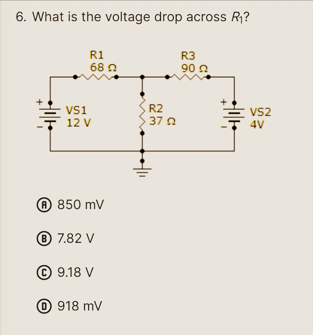 Solved What is the voltage drop across | Chegg.com