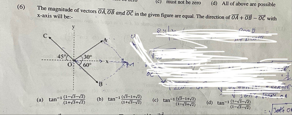 Solved The magnitude of vectors vec(OA),vec(OB) ﻿and vec(OC) | Chegg.com