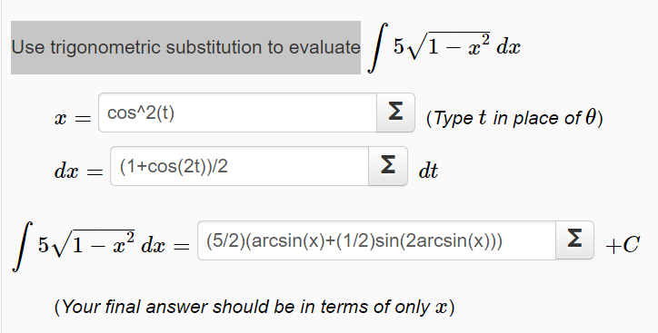 Solved Use trigonometric substitution to evaluate | Chegg.com