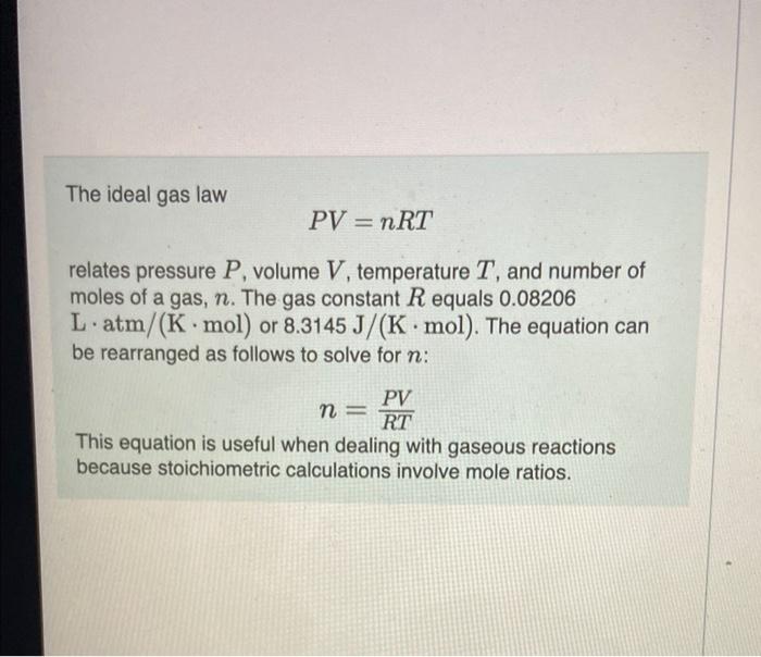 Solved The ideal gas law PV=nRT relates pressure P, volume | Chegg.com