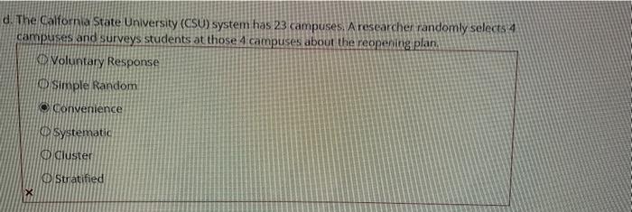 Solved d. The Calfornia State University (CSU) system has 23 | Chegg.com