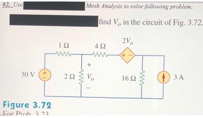 Solved use mesh analysis to find Vo! | Chegg.com