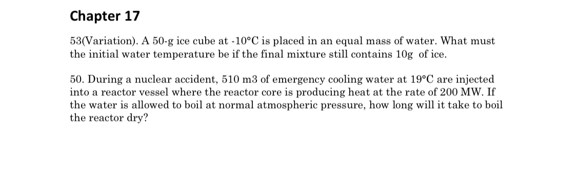 Solved Chapter 1753 (Variation). ﻿A 50-g ﻿ice cube at -10°C | Chegg.com