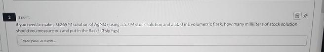 Solved If you need to make a 0.269M ﻿solution of Ag2NO3 | Chegg.com