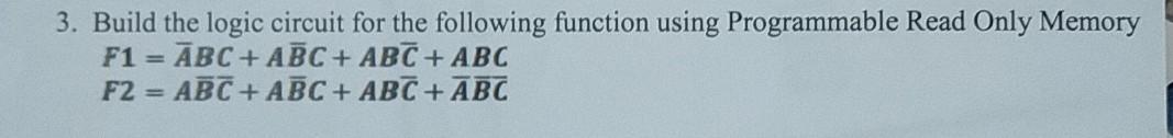Solved 3. Build the logic circuit for the following function | Chegg.com