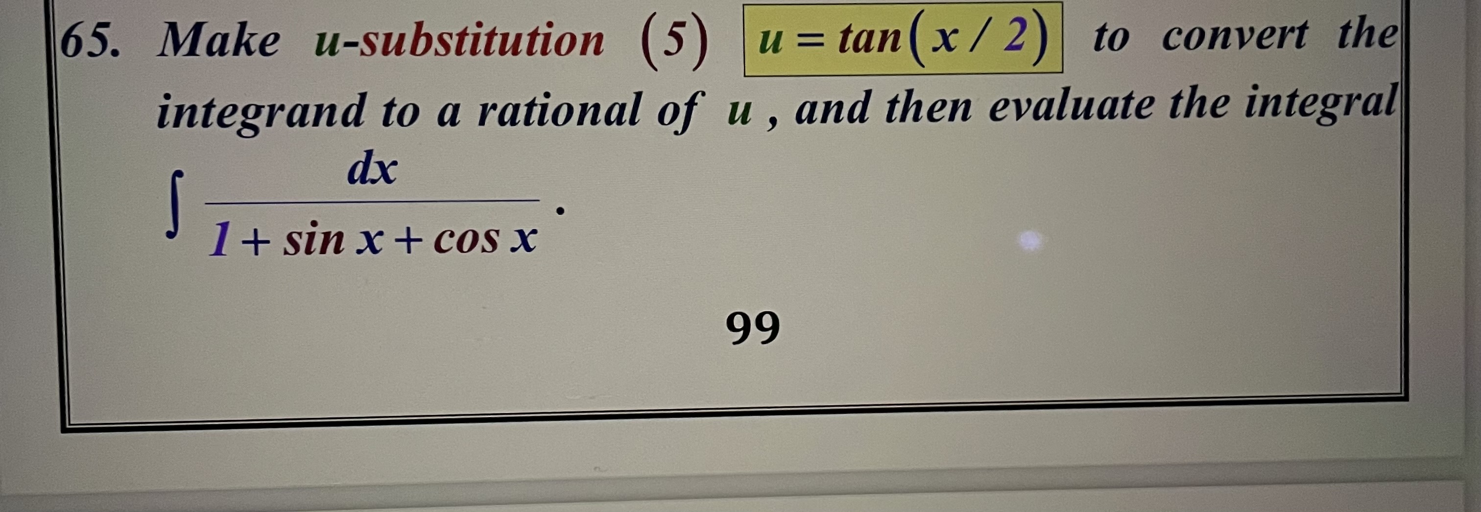 Solved Make u-substitution (5) u=tan(x2) ﻿to convert | Chegg.com