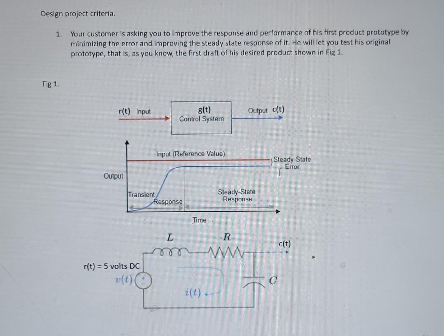 Solved Design project criteria. 1. Your customer is asking | Chegg.com