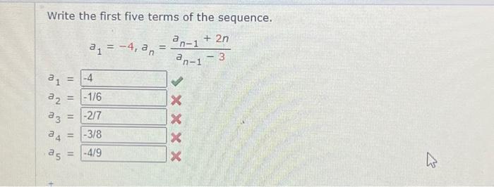 Solved Write the first five terms of the sequence. | Chegg.com