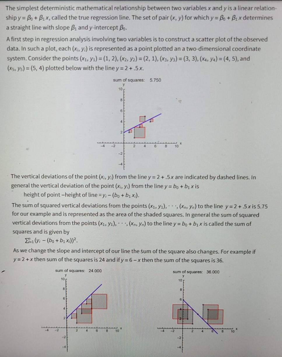 Solved The simplest deterministic mathematical relationship | Chegg.com