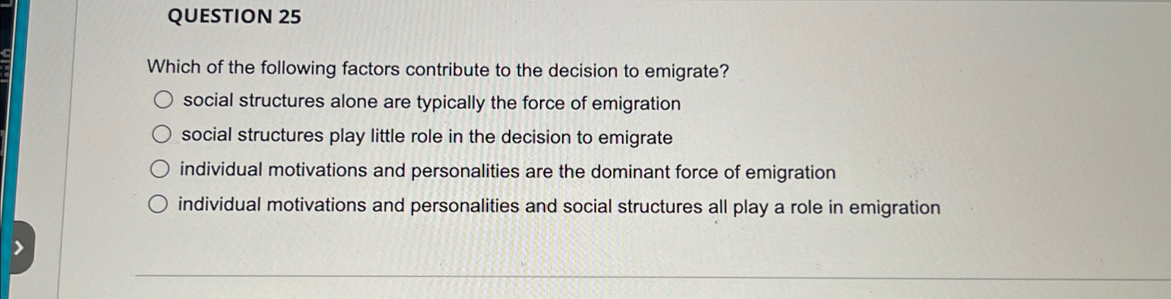Solved QUESTION 25Which of the following factors contribute | Chegg.com