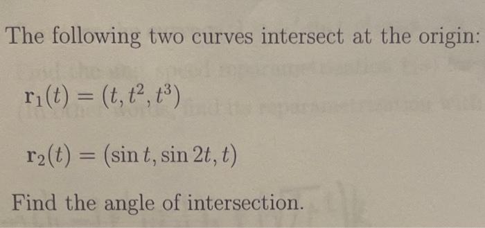 Solved The following two curves intersect at the origin: | Chegg.com