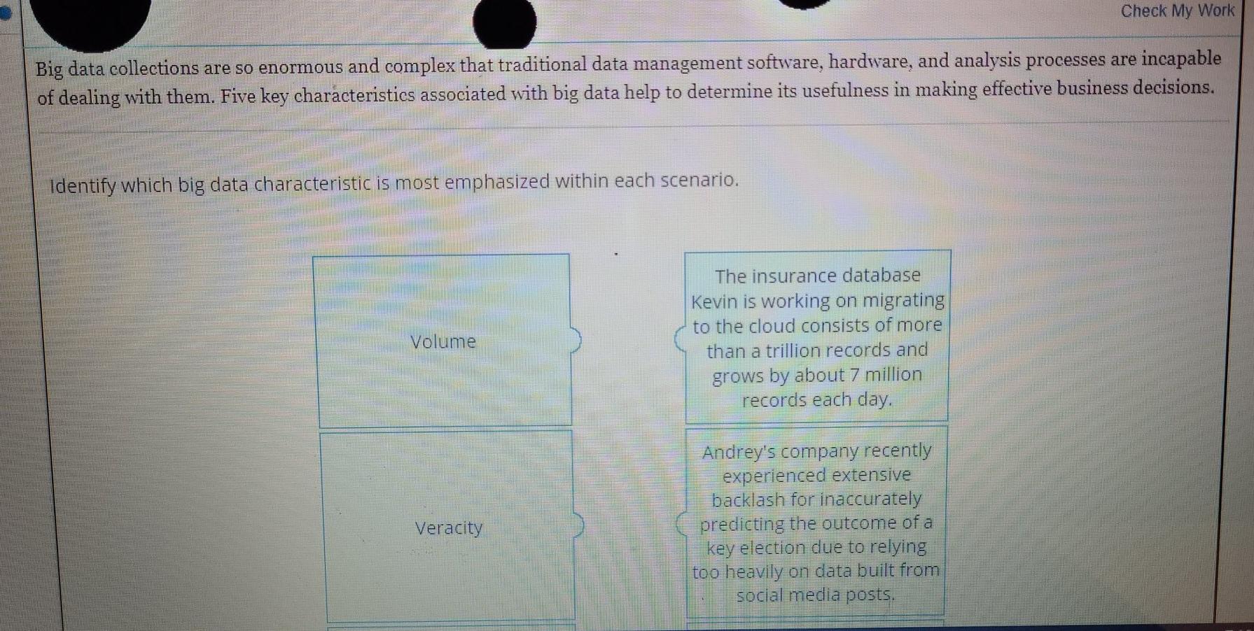Solved Check My Work Big data collections are so enormous | Chegg.com