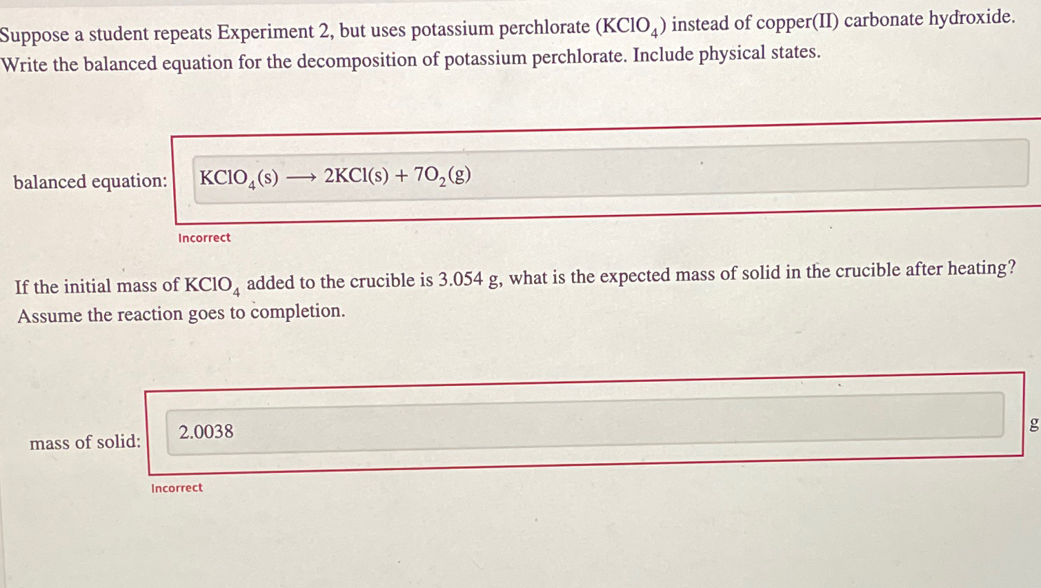 Solved Suppose a student repeats Experiment 2, ﻿but uses | Chegg.com