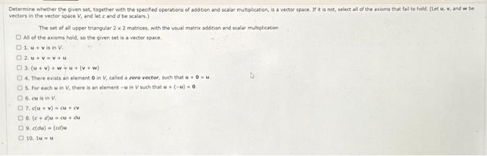 Solved Determine whether the given set, together with the | Chegg.com