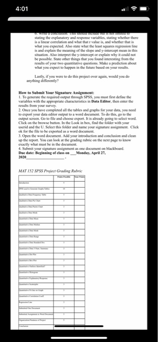 4:01 MAT 152 Signature Assignment The purposes of the | Chegg.com