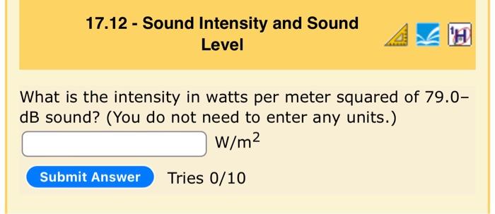 Solved What is the intensity in watts per meter squared of | Chegg.com