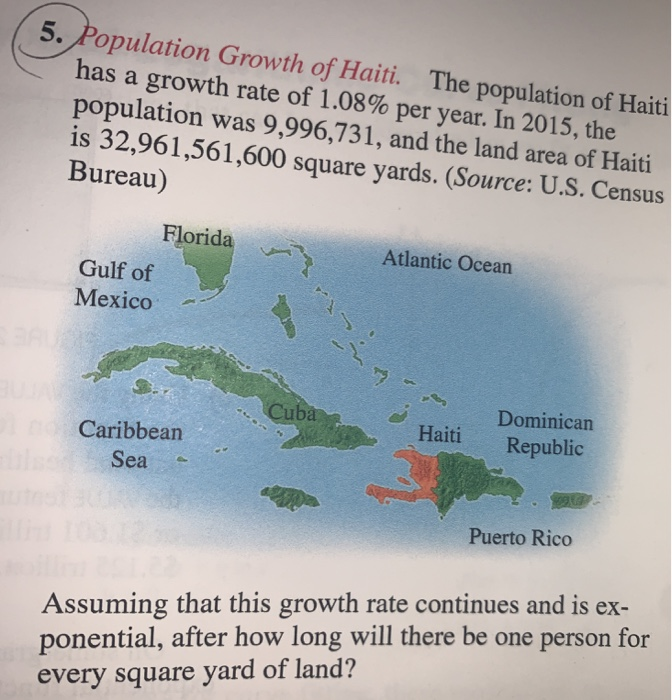 Solved 5. Population Growth of Haiti. The population of | Chegg.com