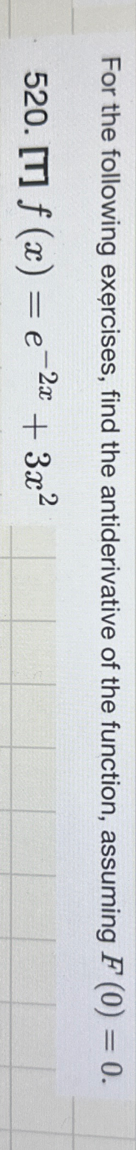 For The Following Exercises Find The Antiderivative
