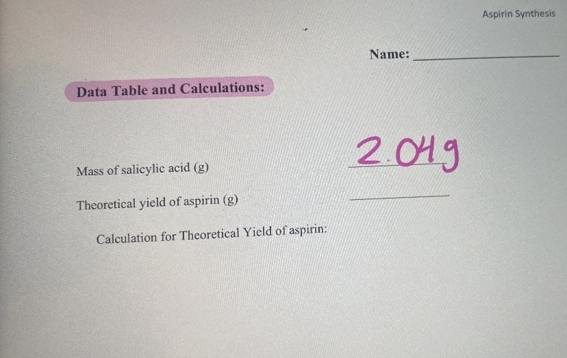 Solved How do you calculate the theoretical yield of | Chegg.com
