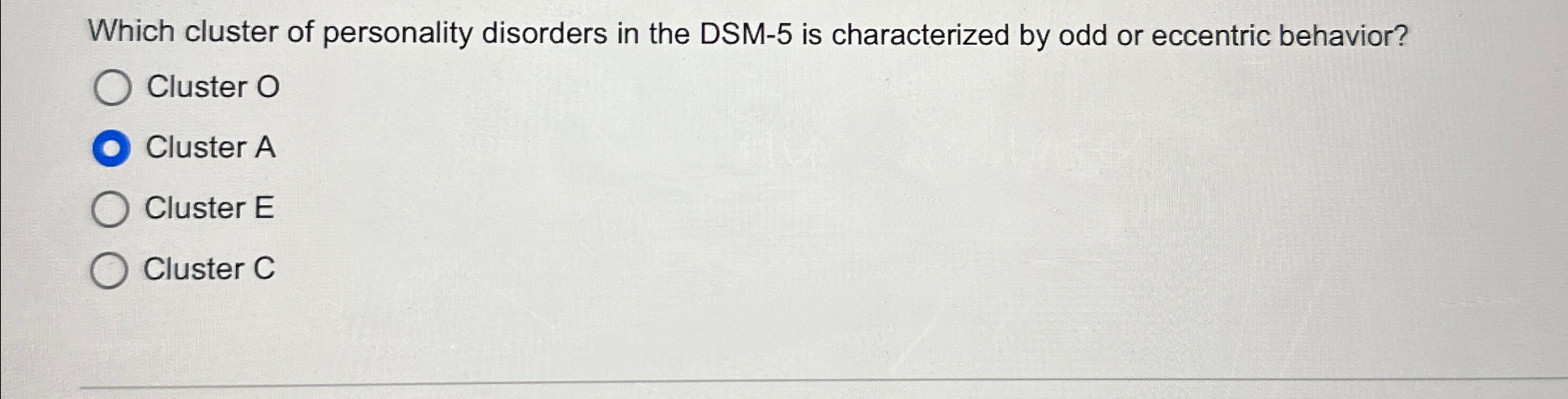 Solved Which cluster of personality disorders in the DSM-5 | Chegg.com