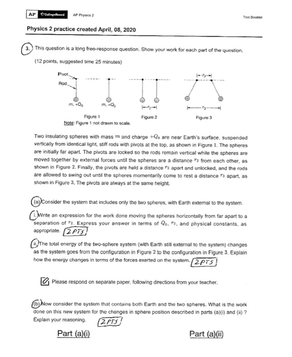 Solved AP and AP Physics Testo Physics 2 practice created | Chegg.com
