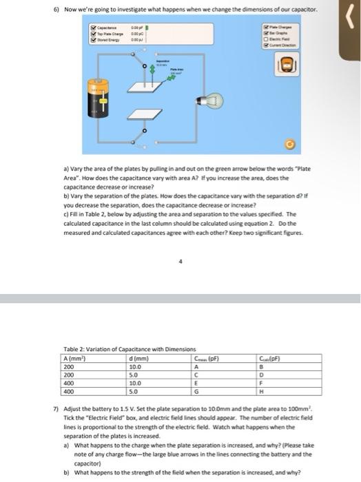 Load the simulation Capacitor Lab Basic | Chegg.com