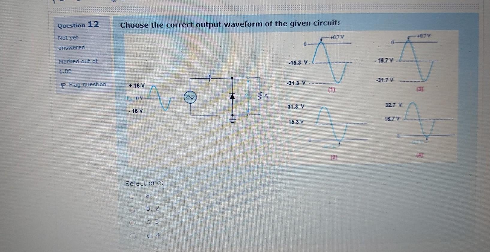 Solved Question 12 Choose the correct output waveform of the | Chegg.com