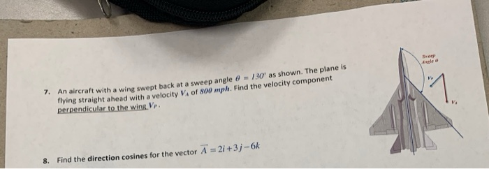 Solved An aircraft with a wing swept back at a sweep angle 8 | Chegg.com