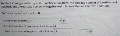 Solved For the following equation. give the number of | Chegg.com