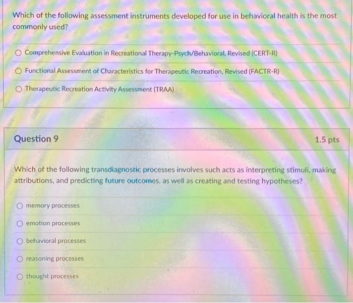Which of the following assessment instruments | Chegg.com