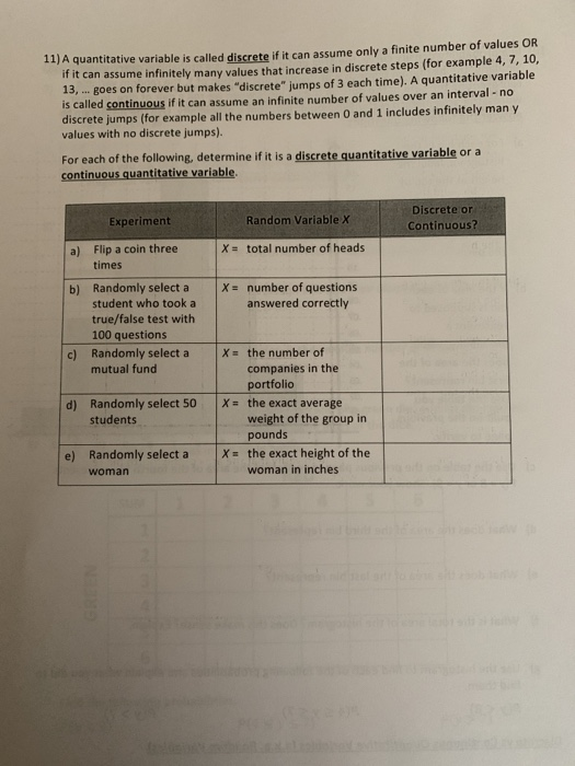 Solved A quantitative variable is called discrete if it can | Chegg.com