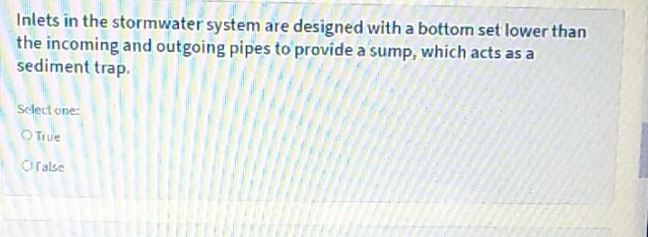 Solved Inlets in the stormwater system are designed with a | Chegg.com