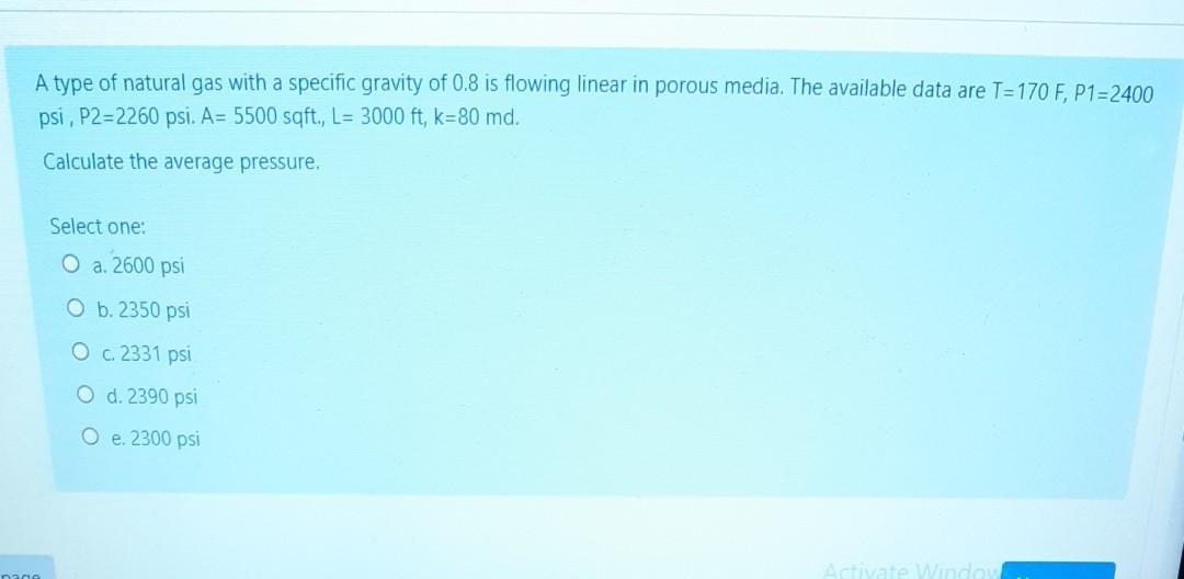 Solved A type of natural gas with a specific gravity of 0.8 | Chegg.com