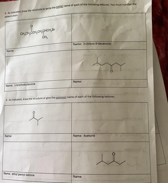 Solved 3. As indicated, draw the structure or write the | Chegg.com
