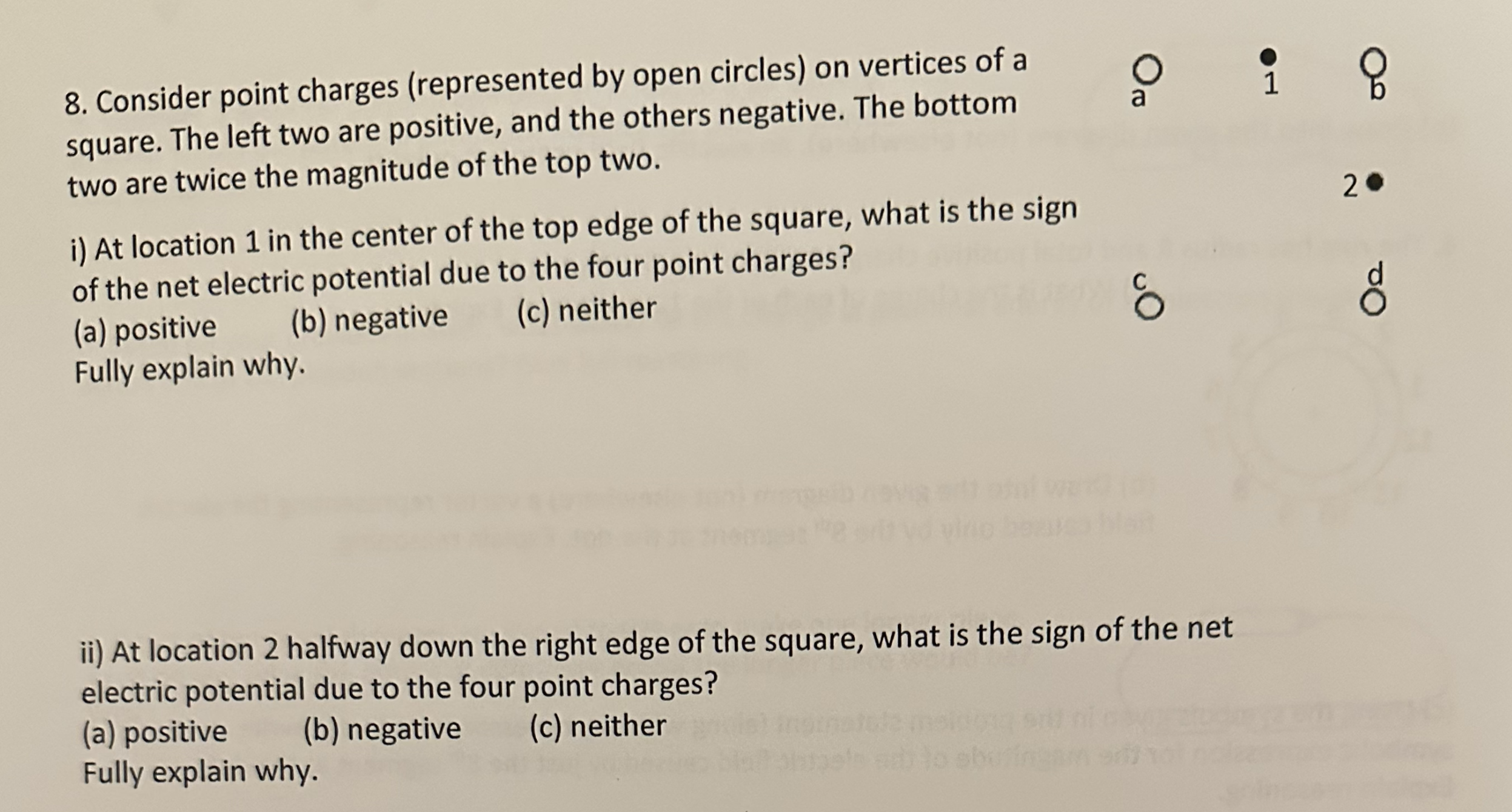 Solved Consider point charges (represented by open circles) | Chegg.com
