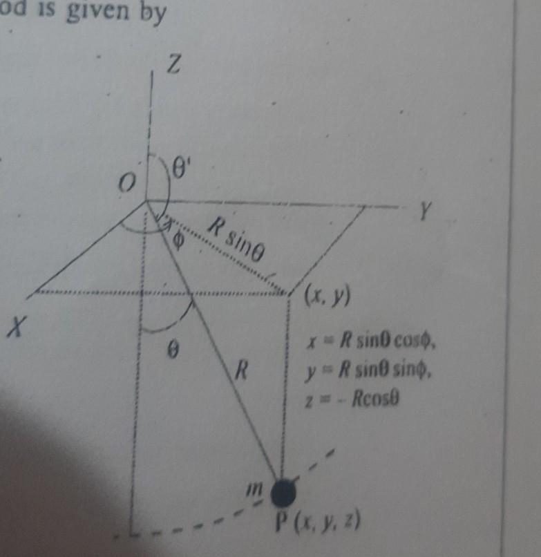 Solved 8 V M+m Ex. 8. In a spherical pendulum*, a small bob | Chegg.com